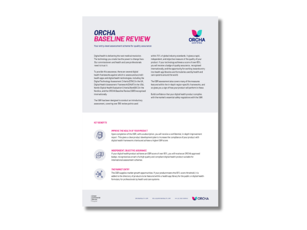ORCHA Baseline Review (OBR) | Digital Health Assessment Framework